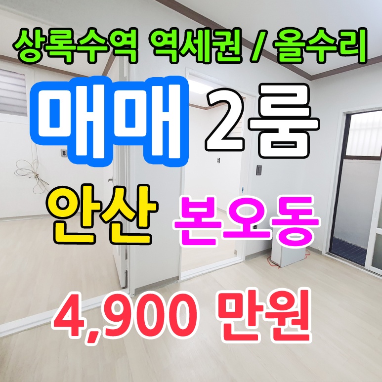 매매 본오동 상록수역 역세권 투룸 빌라 4900만원 반지하 지만 채광 좋습니다 경기도 안산시 상록구 부곡동