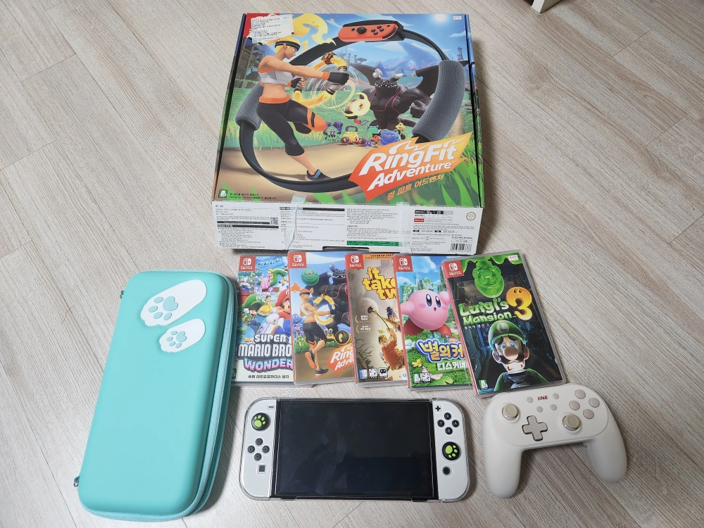 닌텐도 스위치+팩 사진 나와있는 구성 다 포함 팔아요 | 지산동 | 디지털기기 | 당근 중고거래