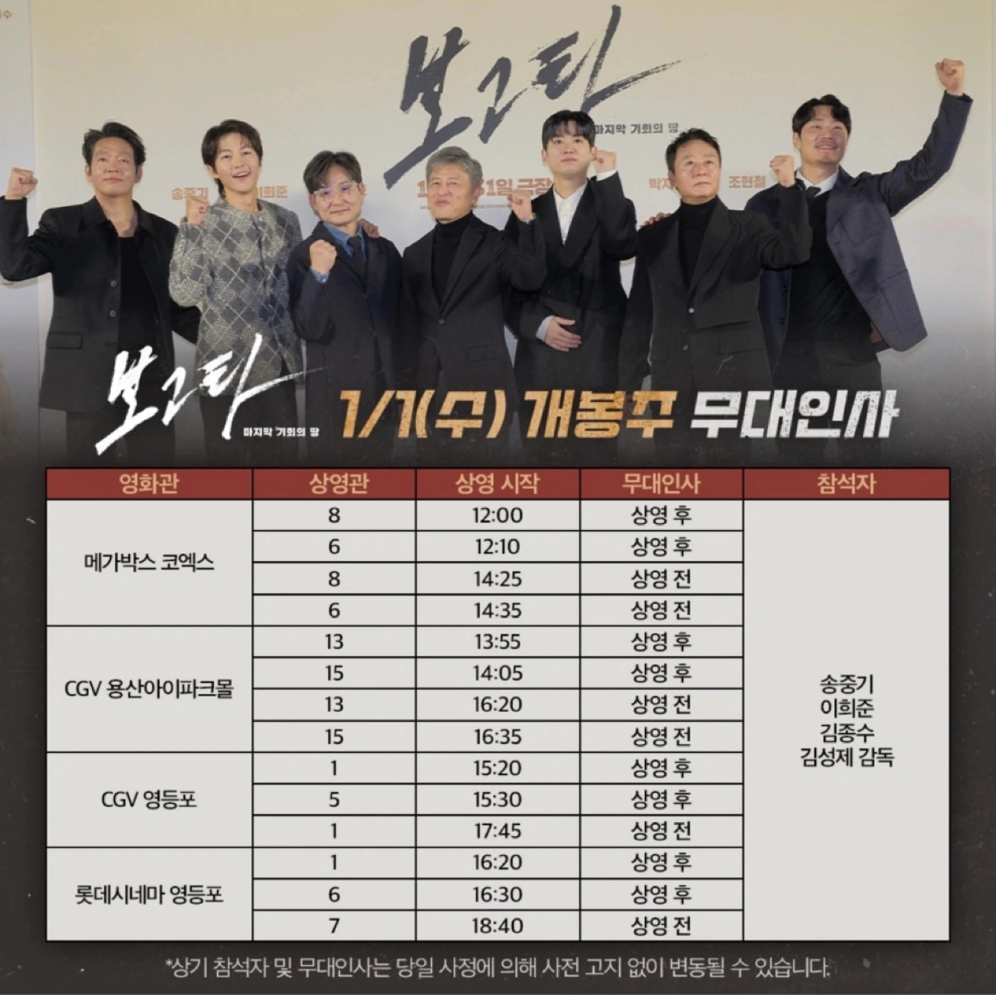 [무대인사/정가양도] 보고타 1일 17:45 CGV영등포 / 5일15:50 메가박스 목동 | 구로동 | 티켓/교환권 | 당근 중고거래