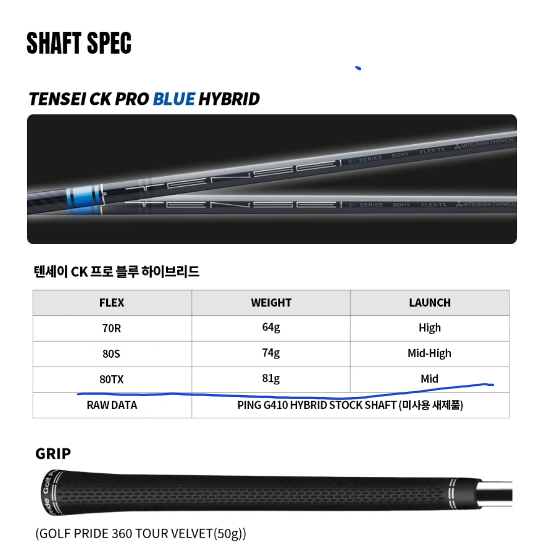 (핑 3번 유틸)텐세이 CK 프로 블루 하이브리드 80TX 샤프트 | 도안동 | 스포츠/레저 | 당근 중고거래