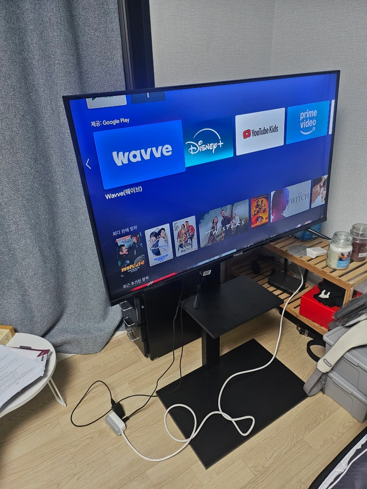 43인치 티비 + PlayZ 셋탑박스 + 리모컨 2개 + 거치대 | 도산동 | 디지털기기 | 당근 중고거래