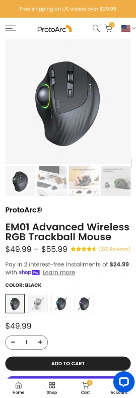 ProtoArc EM01 무선 트랙볼 마우스 C타입 | 진관동 | 디지털기기 | 당근 중고거래