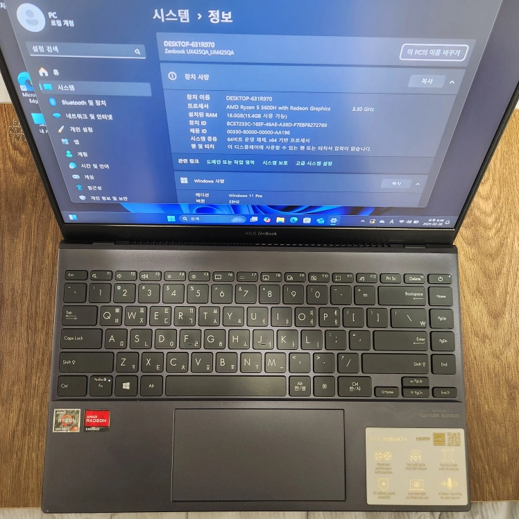 ASUS 젠북 UM425QA 윈도우 포함, AMD R5-5600H 16GB 512GB 노트북 랩탑 | 진관동 | 디지털기기 ...