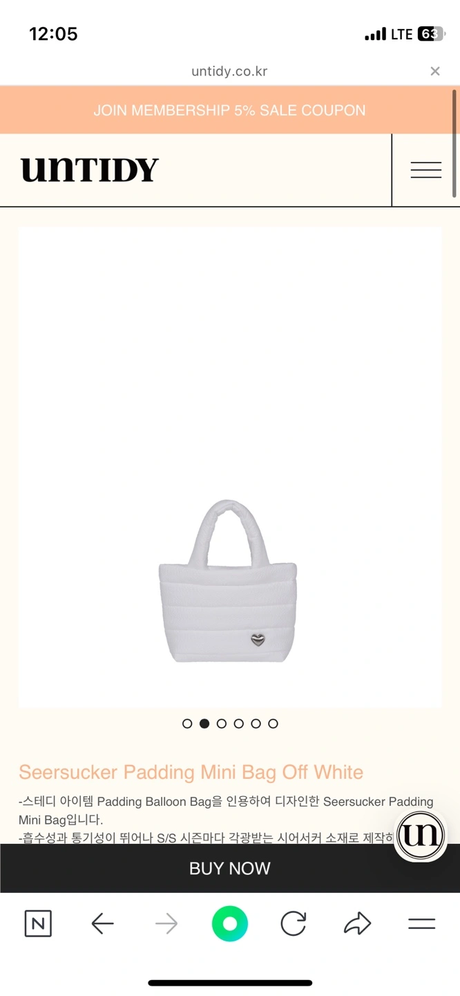 Untidy 패딩백 | 여성잡화 | 당근 중고거래