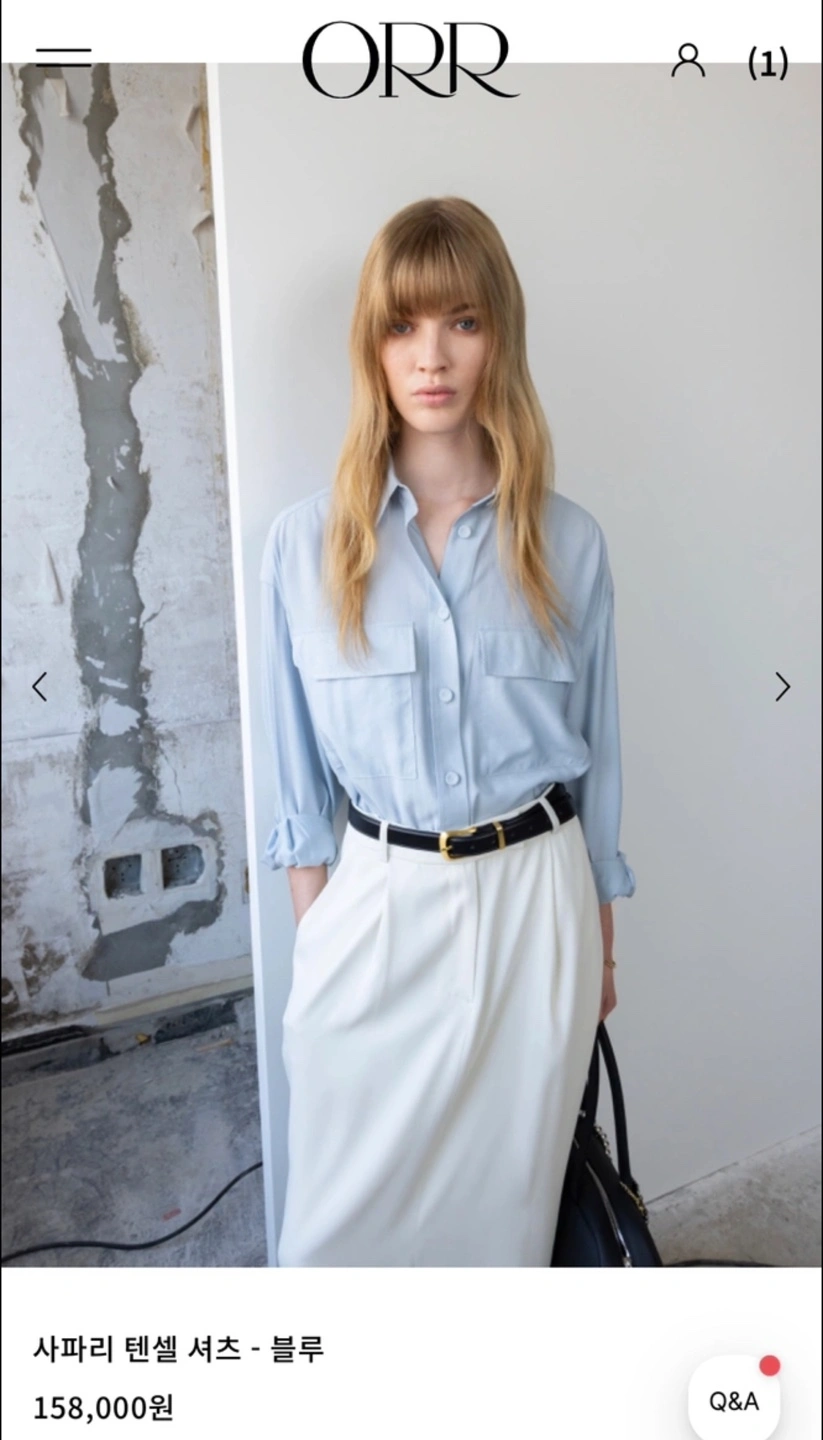 Orr 오르 사파리 텐셀 셔츠 / 블루 M / 1회 착용 | 여성의류 | 당근 중고거래
