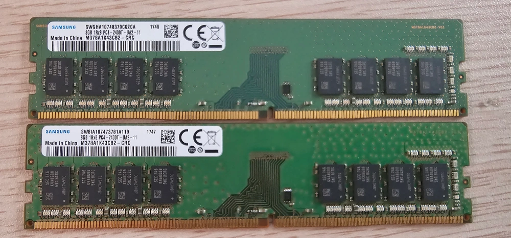 삼성 DDR4 RAM 8GB 2개 총16기가 2400T 판매 | 디지털기기 | 당근 중고거래