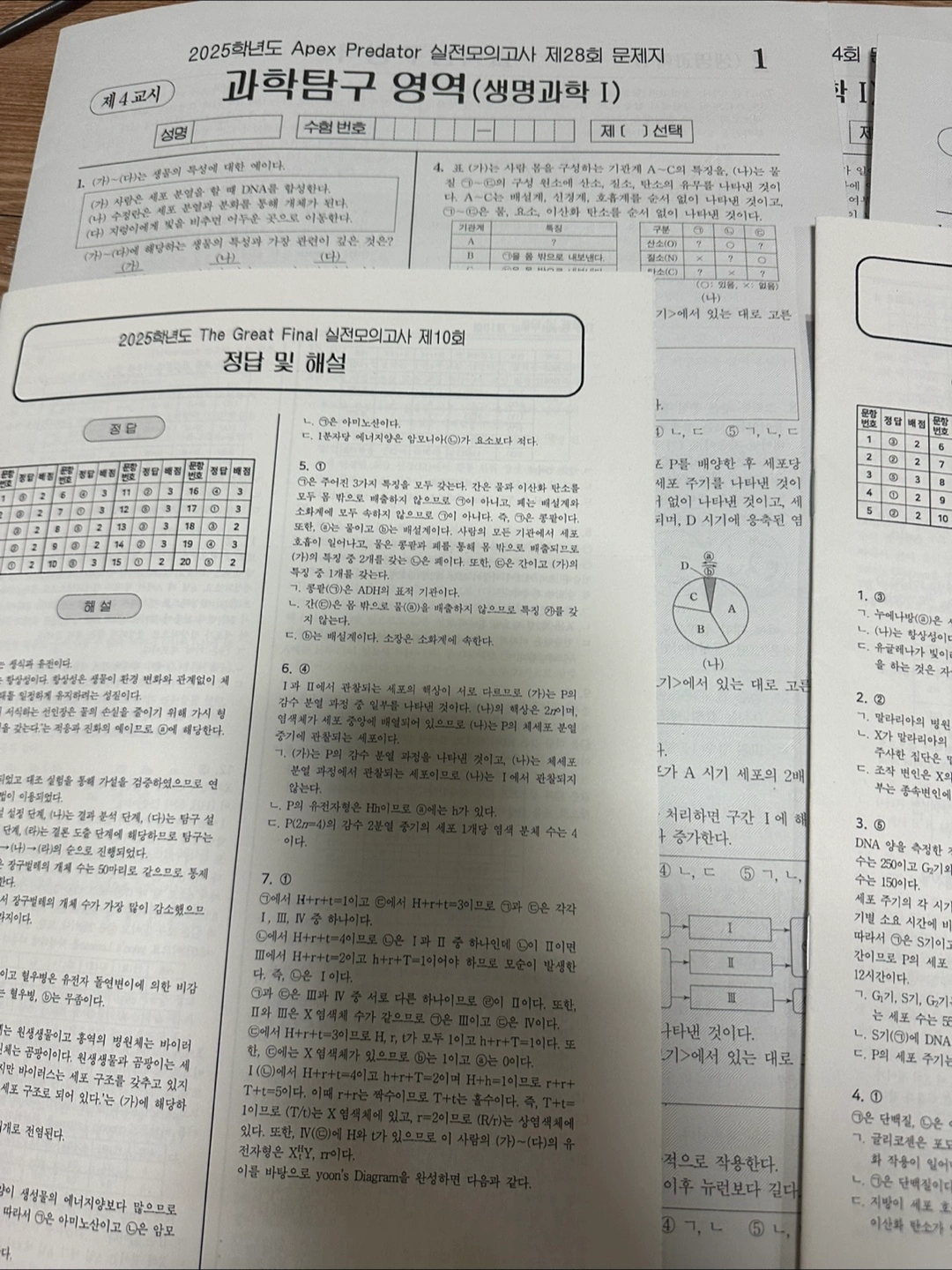 2025 윤도영t 생1 apex predator 실전 모의고사 문제지 | 도서 | 당근 중고거래