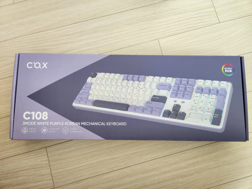 COX C108 화이트 퍼플 용과축 기계식 키보드 | 디지털기기 | 당근 중고거래