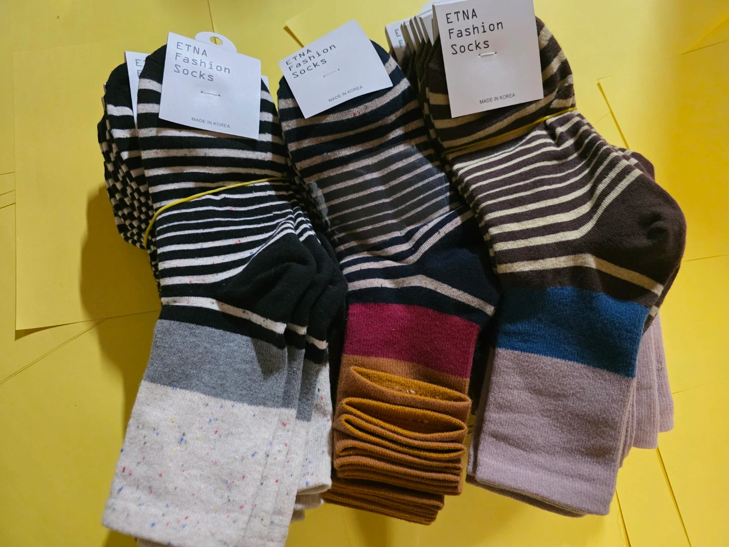 ETNA 스트라이프 패션 양말 3종류 삮어서 7켤레 | 여성잡화 | 당근 중고거래