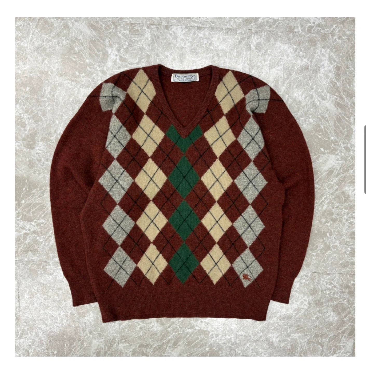버버리 90s 퓨어 울 아가일 브이넥 니트 | 여성의류 | 당근 중고거래