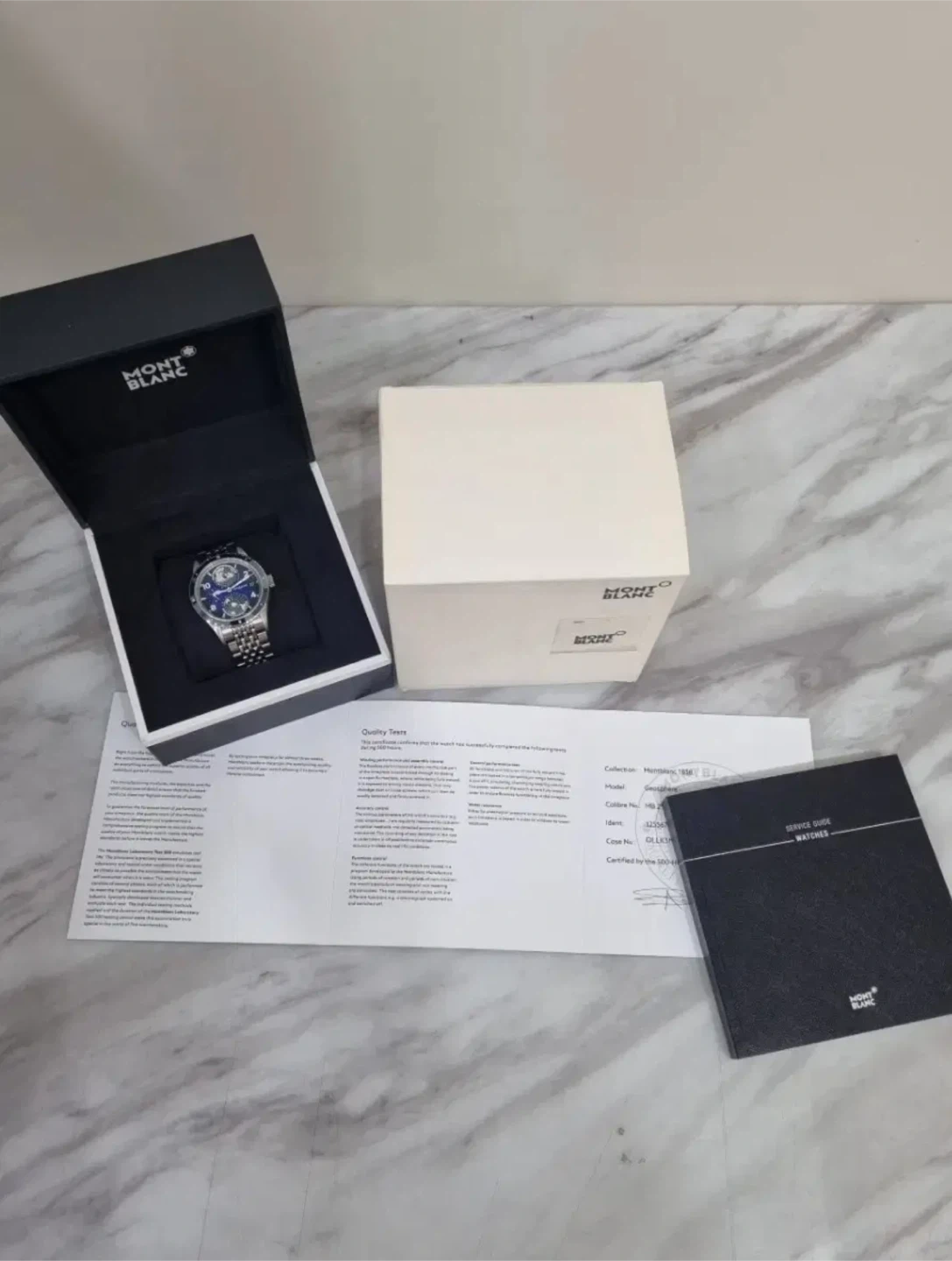 몽블랑 1858 지오스피어 42mm 블루 시계 풀박스 | 남성패션/잡화 | 당근 중고거래