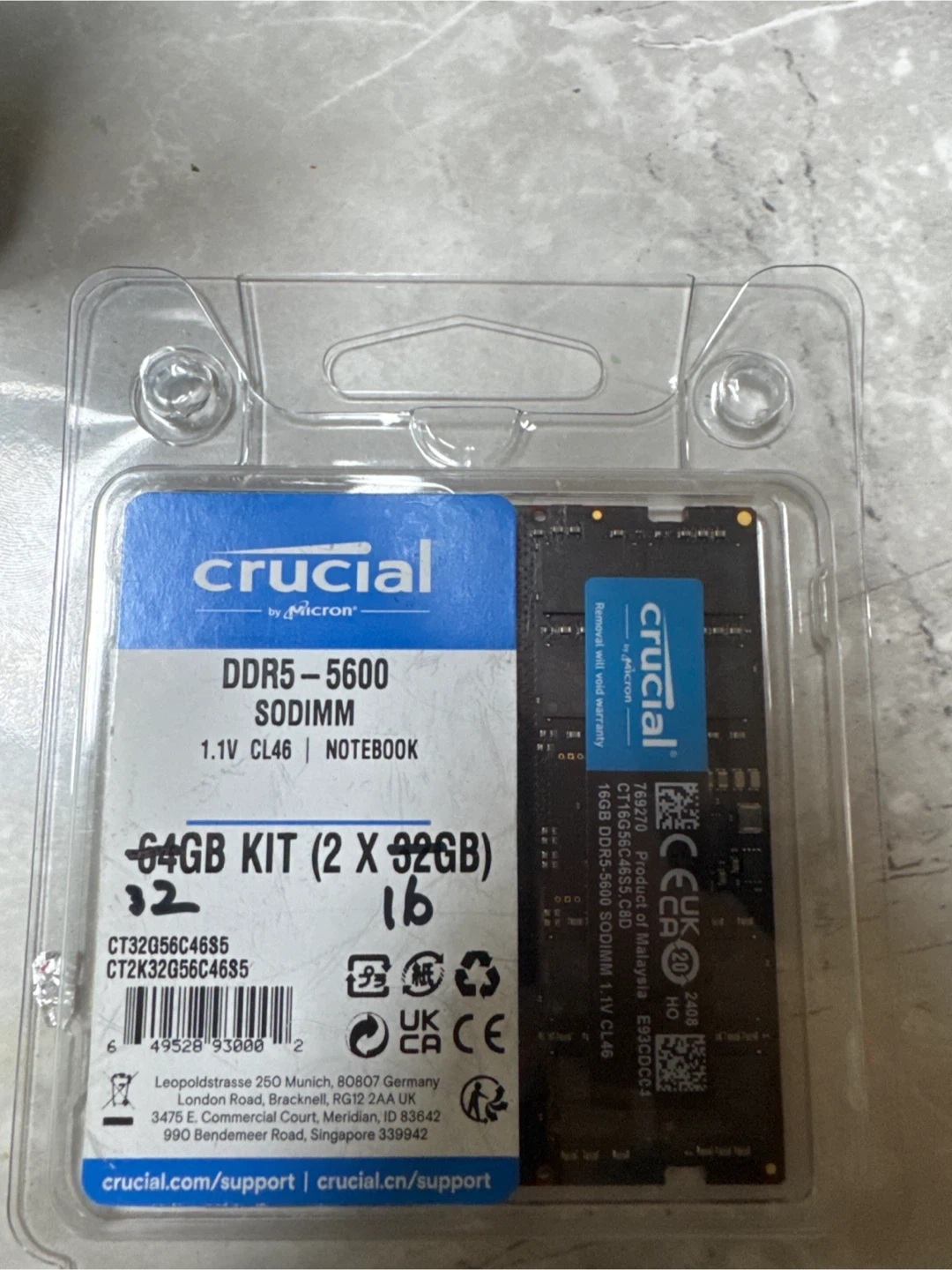 Crucial DDR5 5600 32GB (2x16GB) 노트북램 | 디지털기기 | 당근 중고거래