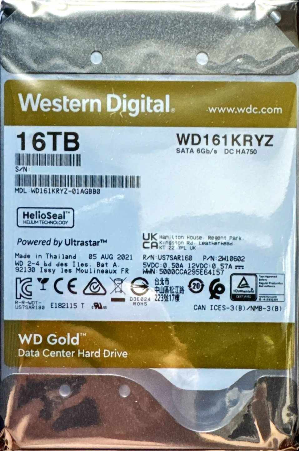 WD Gold 16TB HDD NAS용 또는 데이터센터용 추천 (WD161KRYZ) 미개봉 새제품 | 디지털기기 | 당근 중고거래