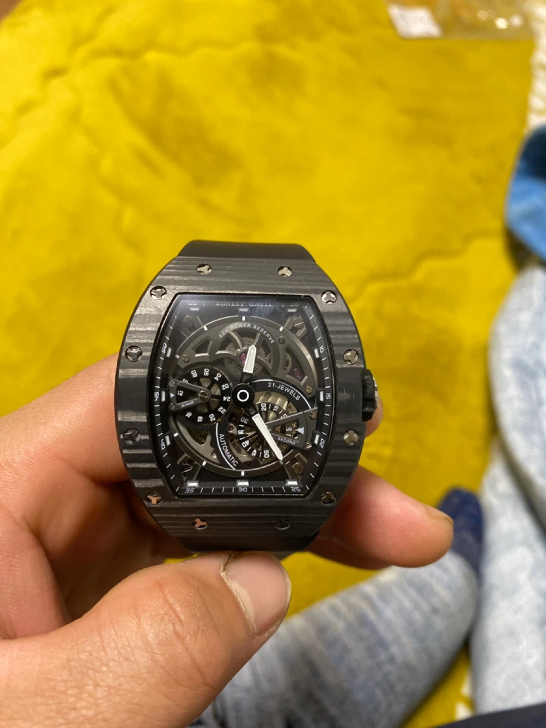 도네르 가티 오토매틱 스켈레톤 시계 블랙 | 남성패션/잡화 | 당근 중고거래